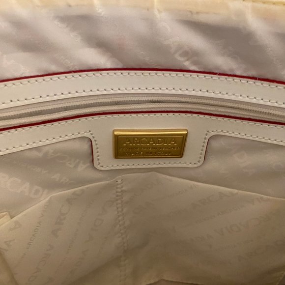 Arcadia | Bags | Arcadia White Patent Leather Handbag From Italy | Poshmark